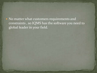 IQMS Manufacturing ERP System | PPT
