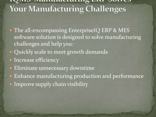IQMS Manufacturing ERP System | PPT