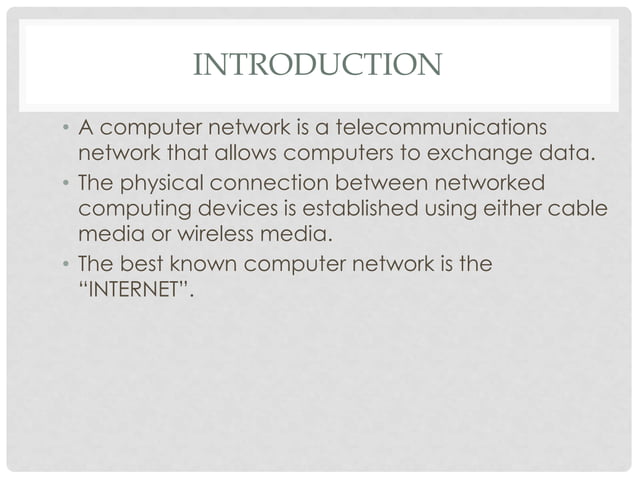 PPT Introduction to types of networks | PPTX