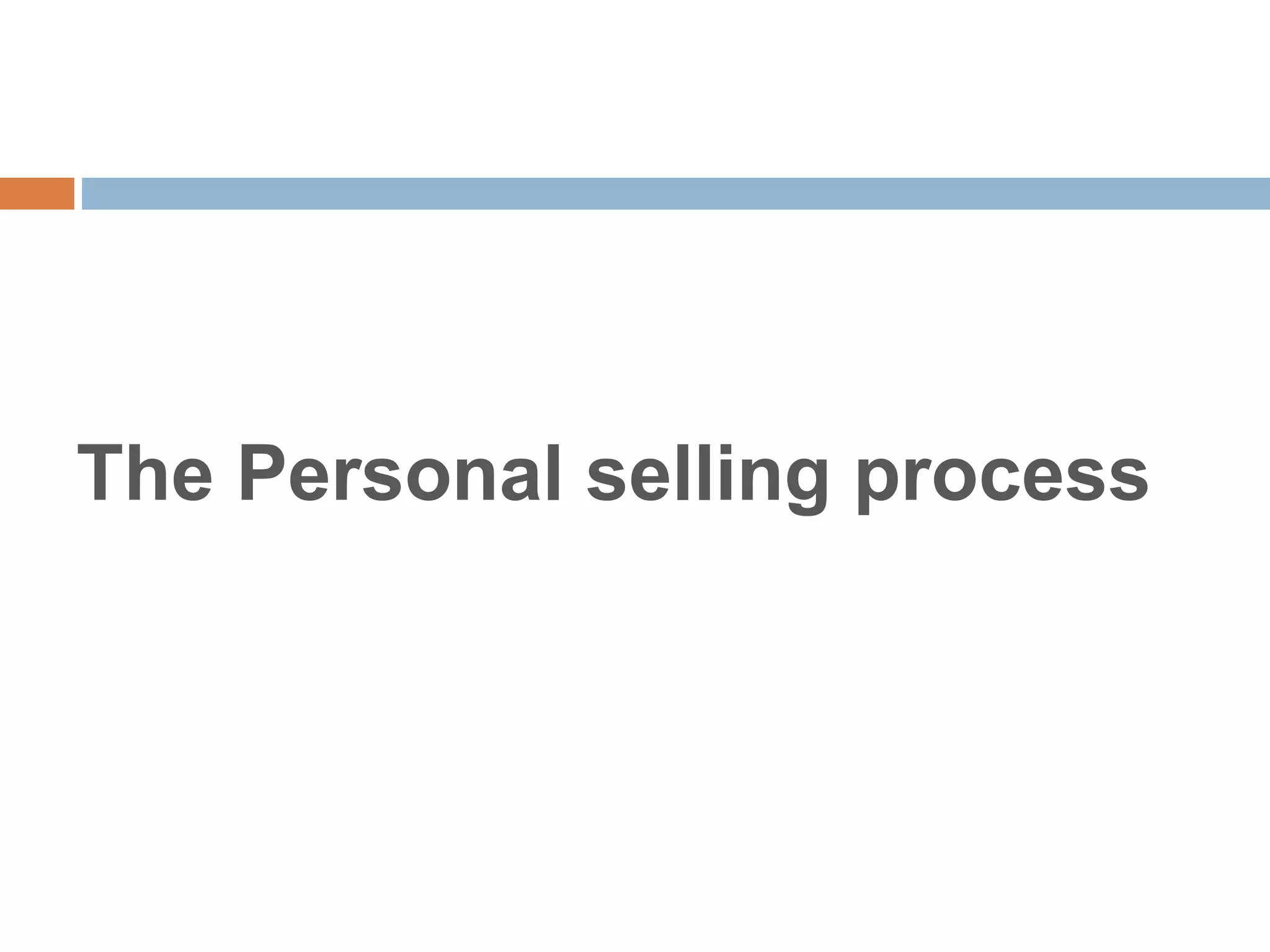 The Personal Selling Process | PPT