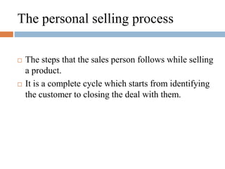 Personal Selling Process Steps