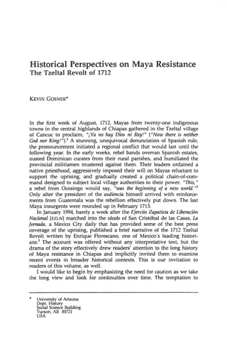 Indigenous Revolts in Chiapas and the Andean Highlands | PDF