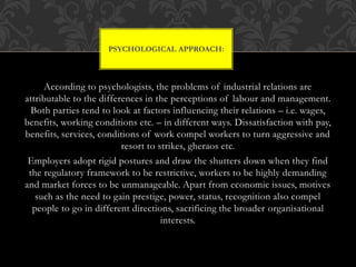 INDUSTRIAL RELATIONS ( Definition, Scope, Objectives, Approaches) | PPTX