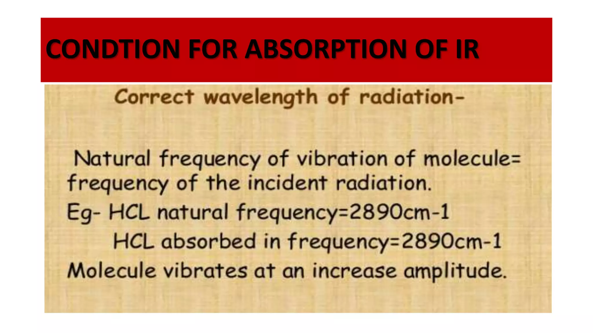 Infrared spectroscopy (vibrational rotational spectroscopy) | PPTX