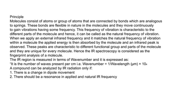 Introduction to infrared spectroscopy: A literature | PPT