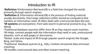Introduction to Information Retrieval (concepts and principles) | PPTX