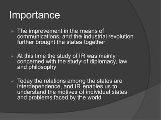 Ir meaning, nature and importance | PPTX