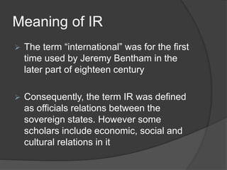 Ir meaning, nature and importance | PPTX