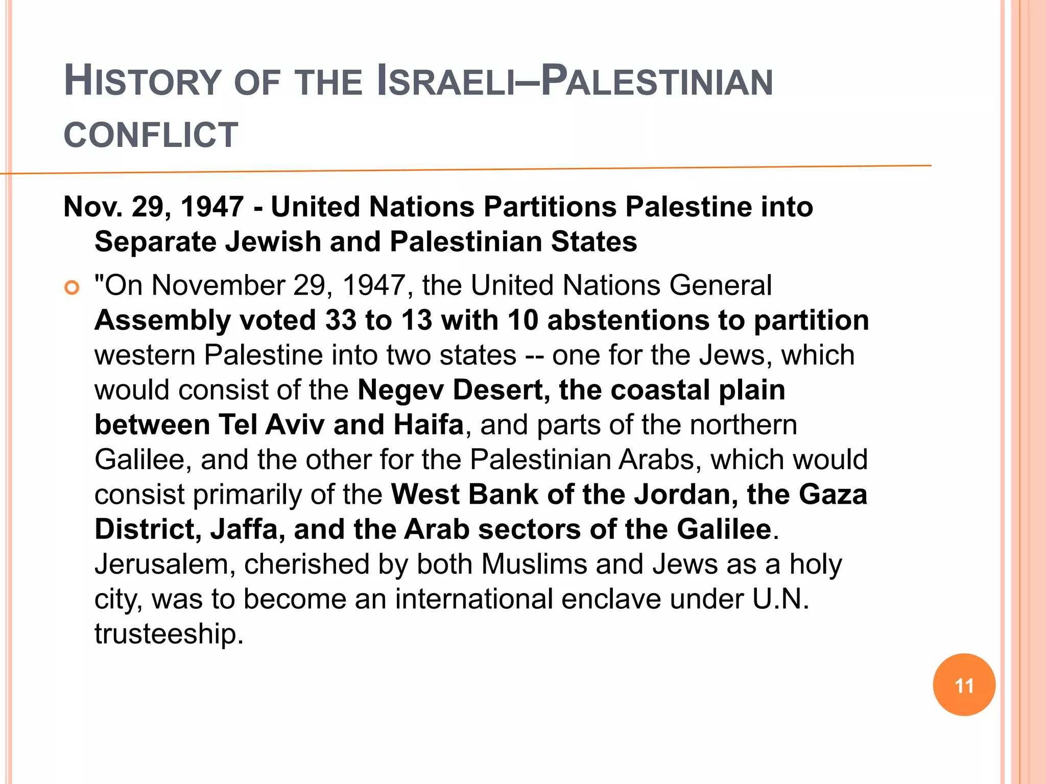 History of Isreali Palestine conflict | PPTX