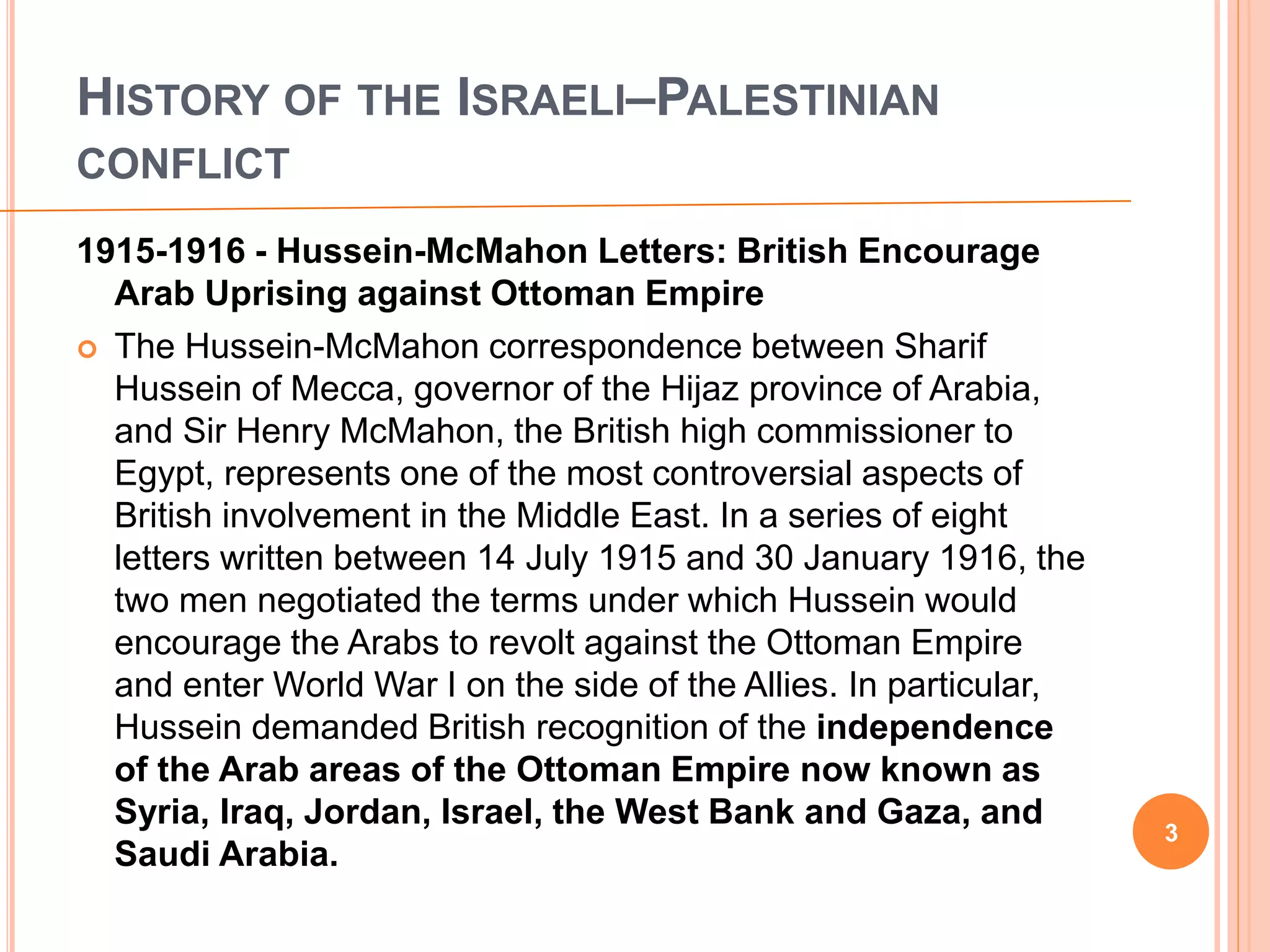 History of Isreali Palestine conflict | PPTX