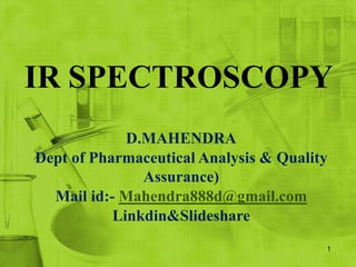 Infrared spectroscopy | PPTX