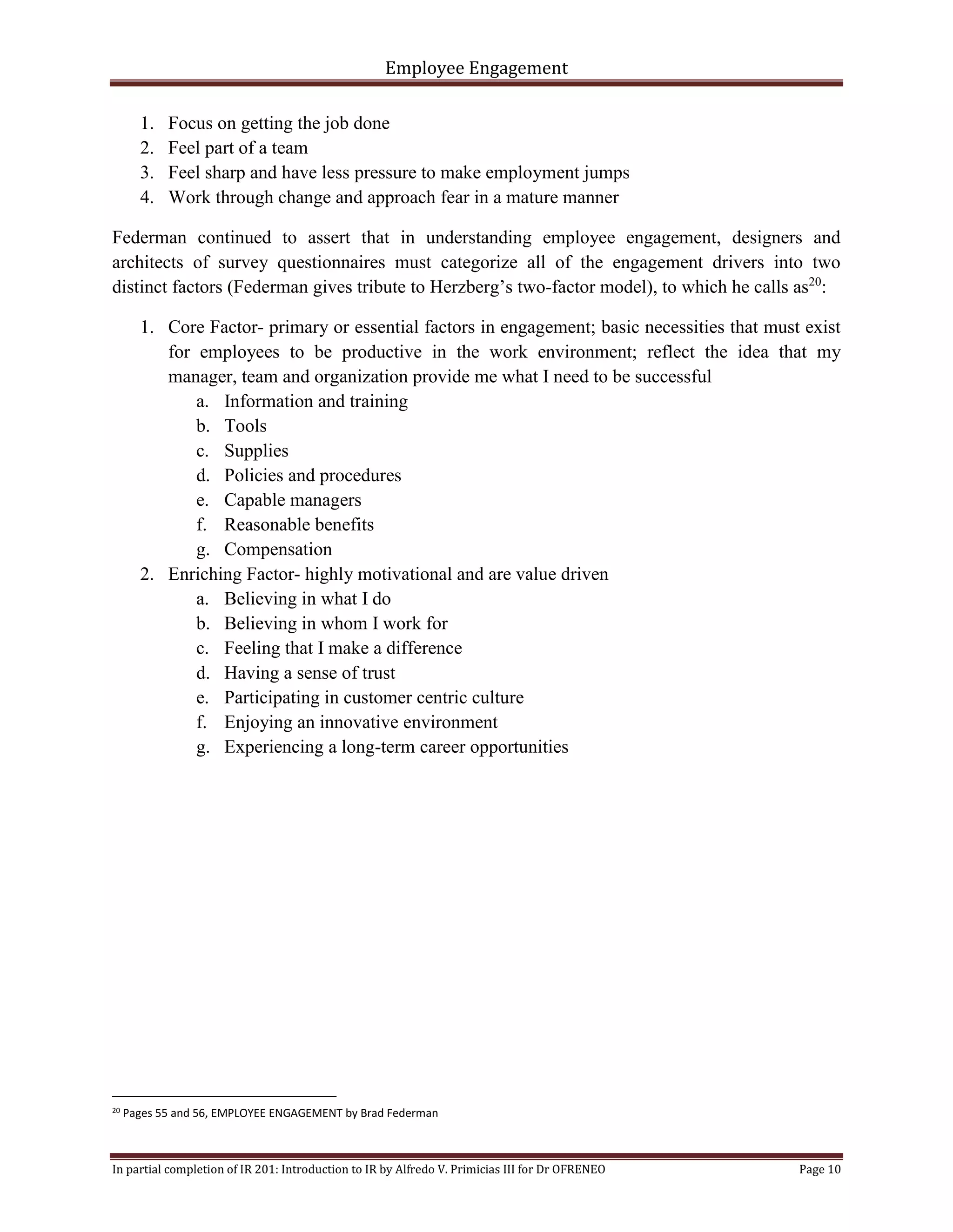 IR 201 Employee Engagement | DOCX