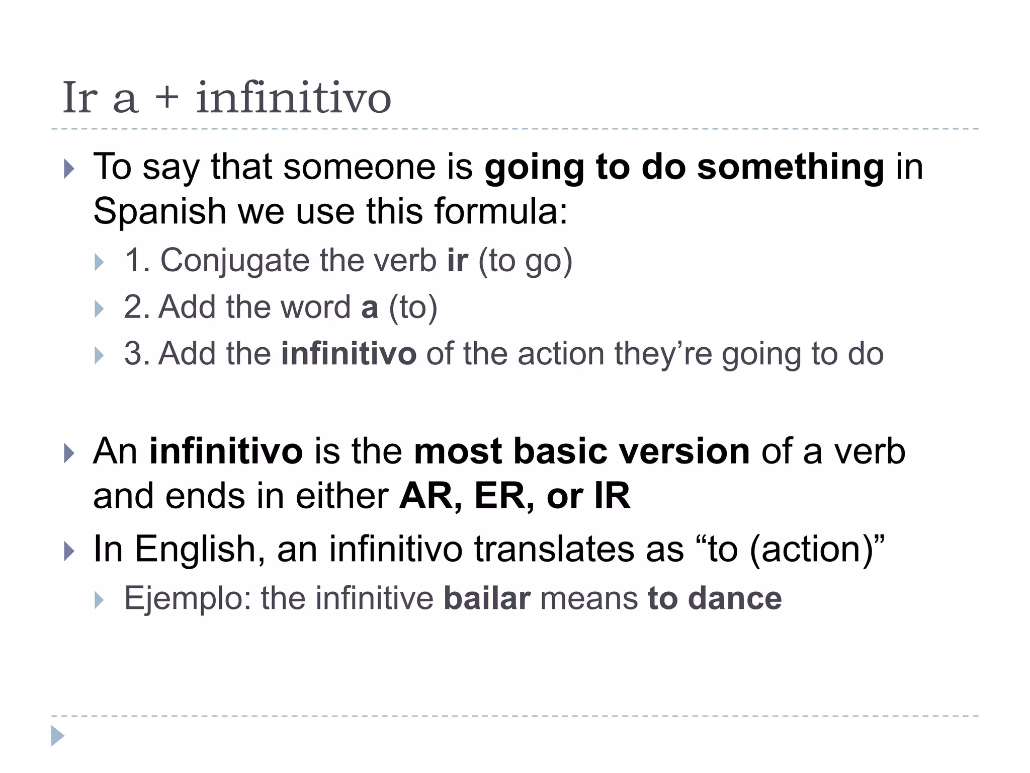 Ir a + Infinitivo | PPTX