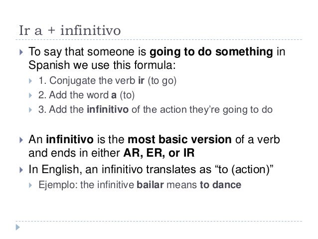 Ir a + Infinitivo