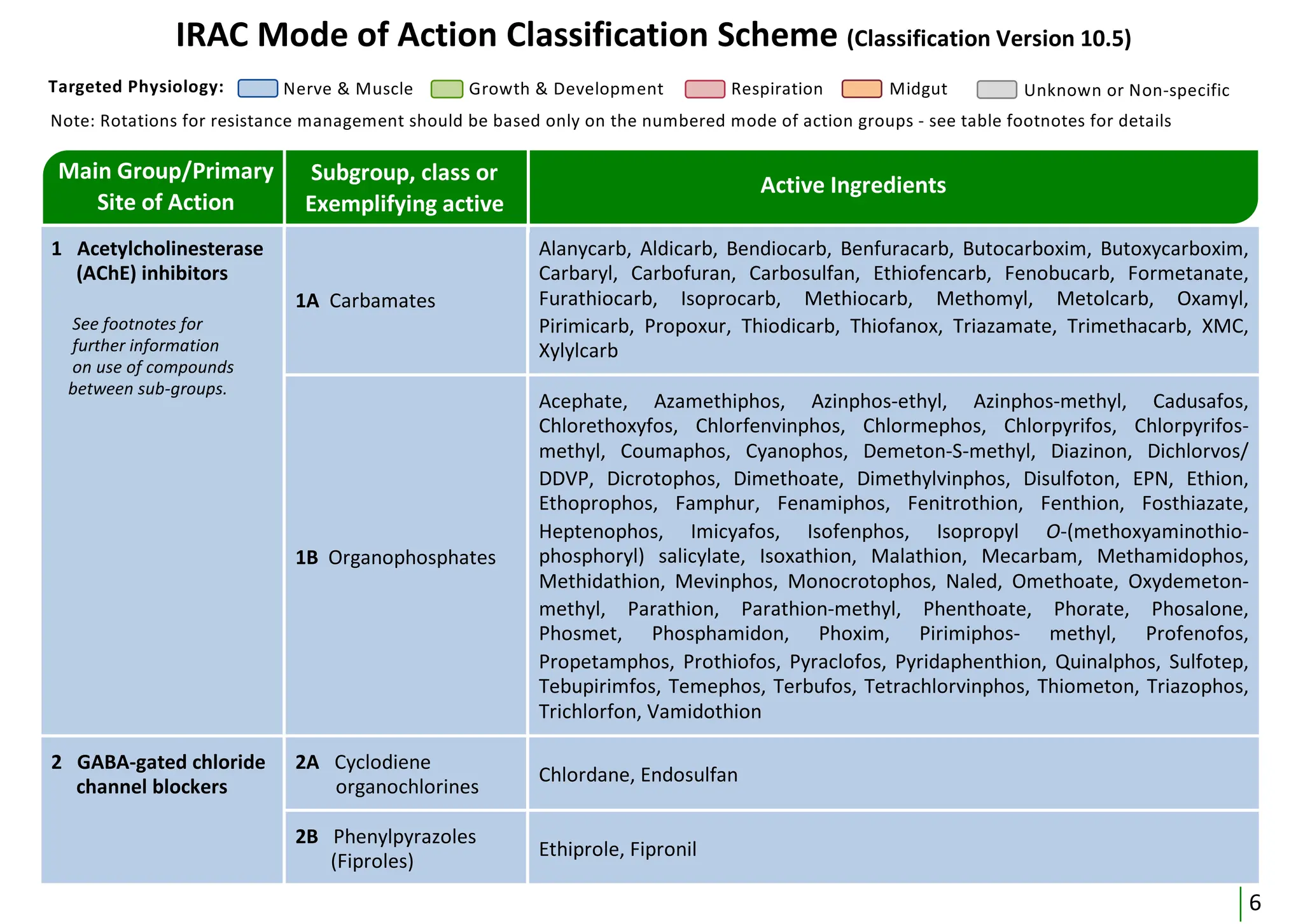 Active Ingredient Mode of Action of Insecticide | PDF