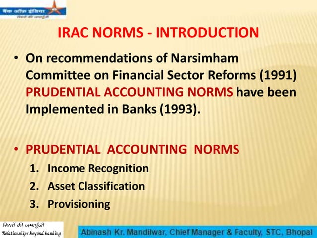 IRAC Norms of RBI | PDF | Consumer Banking | Personal Finance