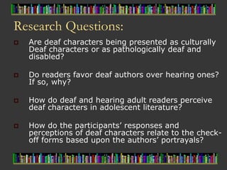 International Reading Association presentation on Deaf Characters in ...