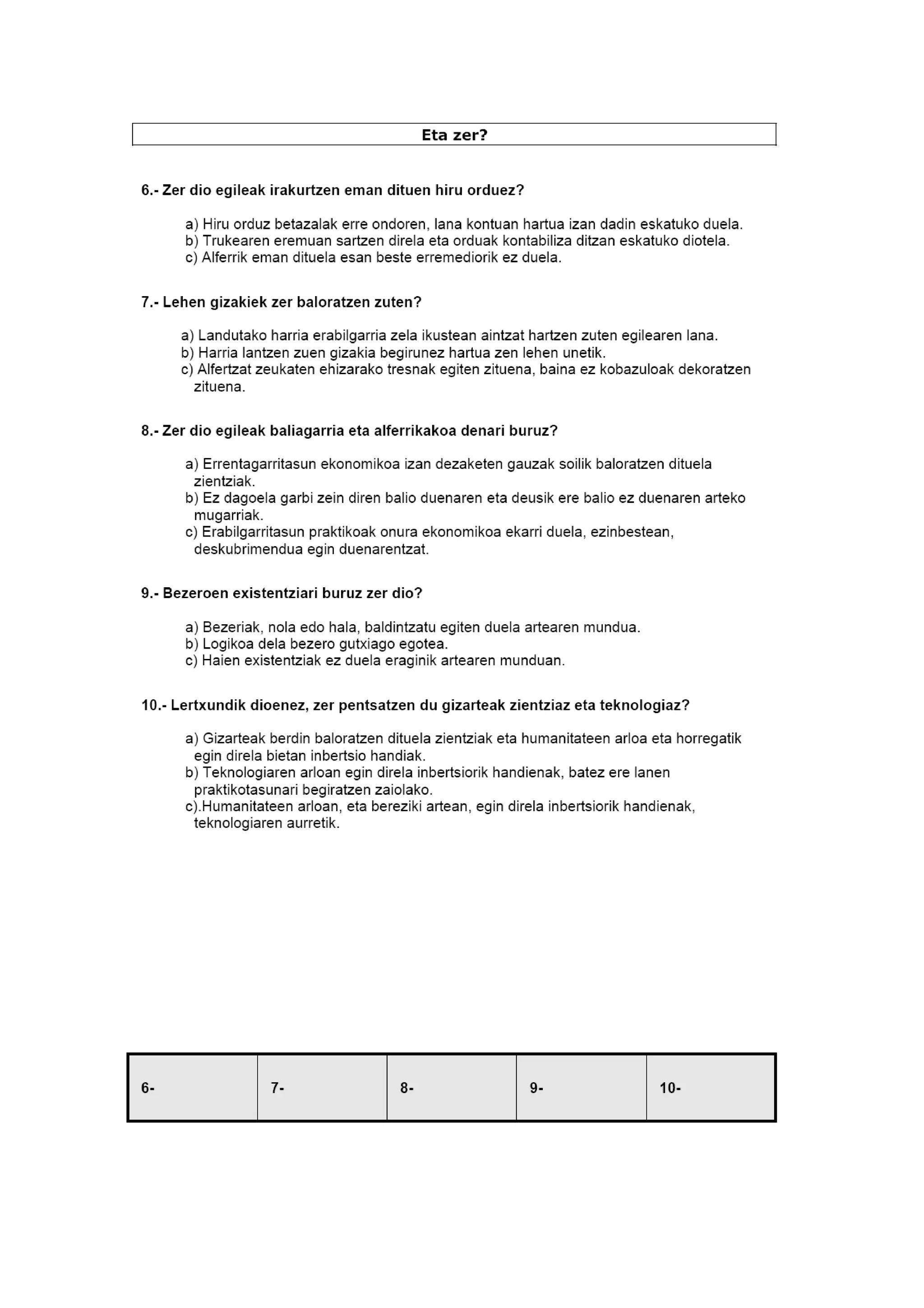 Irakurmen proba | PDF