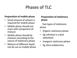 Thin layer chromatography | PPTX