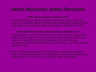 Iranian revolution | PPT