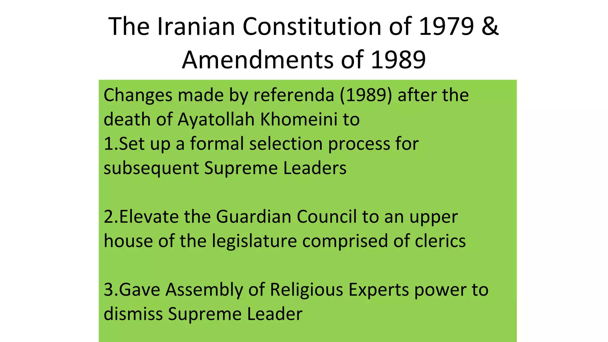 Iran institutions of governemnt vision notes (1) | PPTX