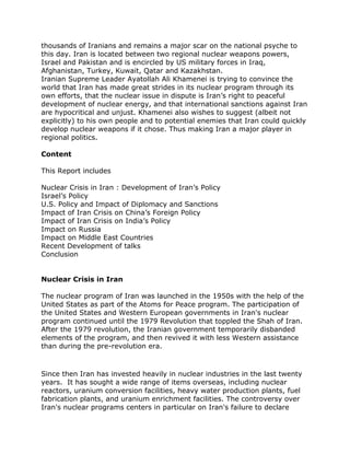 Iran nuclear crisis | PDF