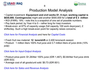 Iraq Fruit Juice Project | PPT