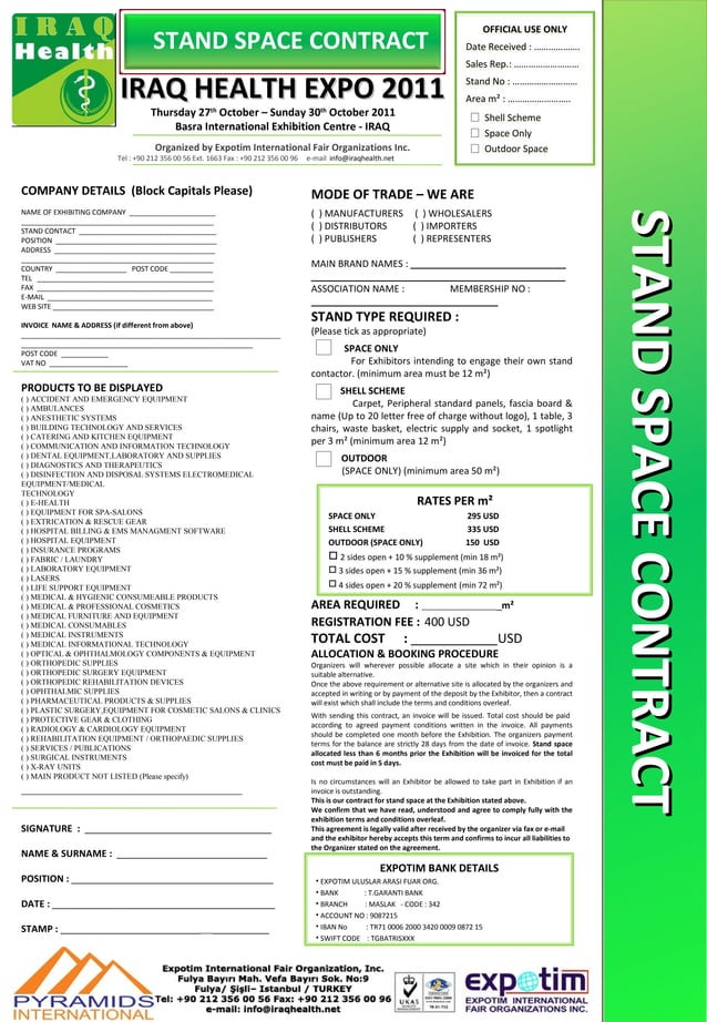 Iraq Health Expo 2011 Application Form | PDF | Business | Business and ...