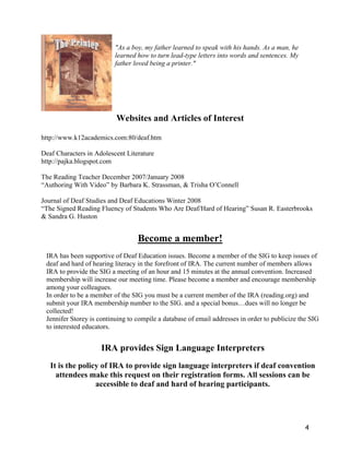 IRA SIG Deaf HH newsletter 2008 | PDF