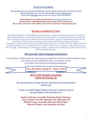 IRA SIG Deaf HH newsletter 2011 | PDF