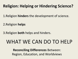 Religion: Helping or Hindering Science? | PPT | Christianity | Religion ...