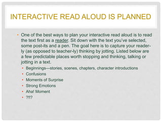 tips for planning interactive read aloud | PPTX