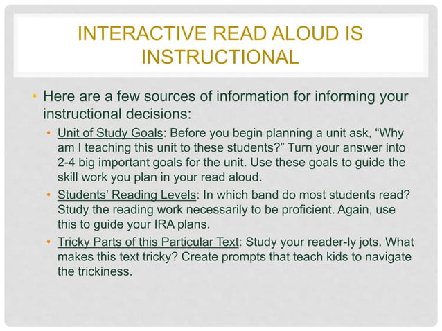 tips for planning interactive read aloud | PPT | Free Download