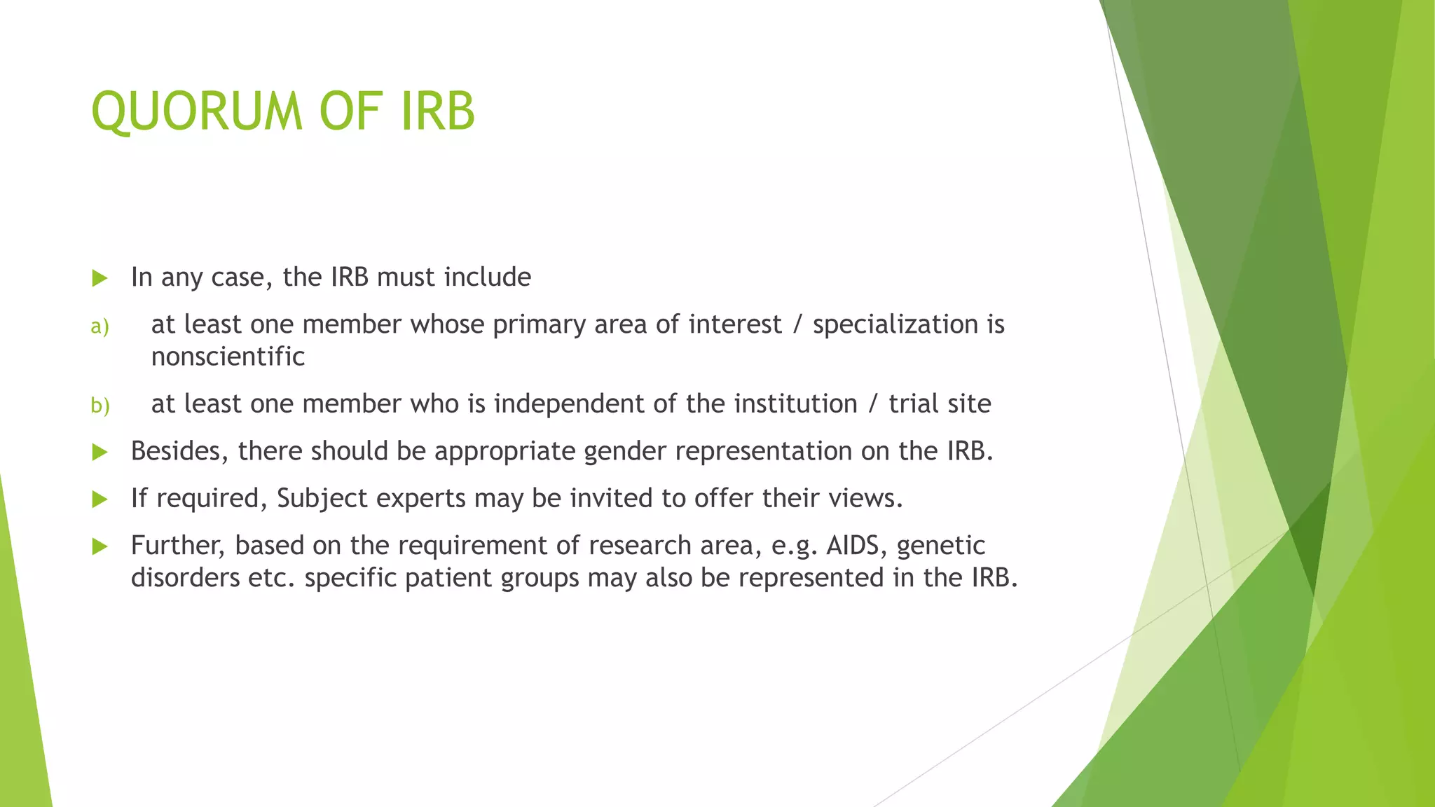 institutional review board and independent ethics committee | PPTX