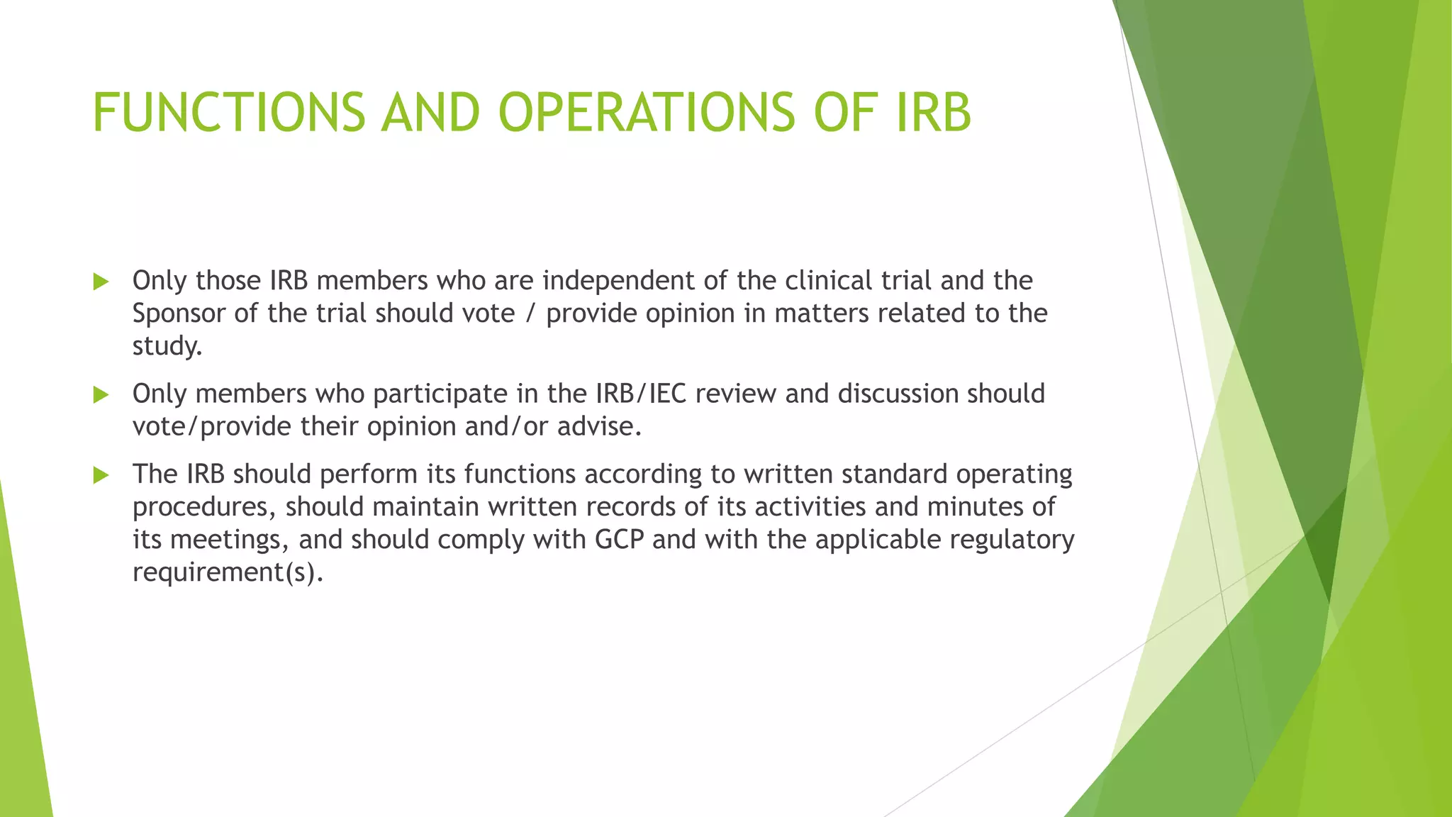 institutional review board and independent ethics committee | PPTX