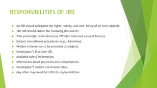 institutional review board and independent ethics committee | PPTX