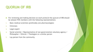 institutional review board and independent ethics committee | PPTX