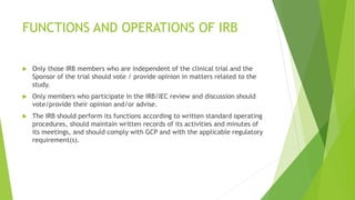 institutional review board and independent ethics committee | PPTX