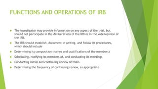 institutional review board and independent ethics committee | PPTX