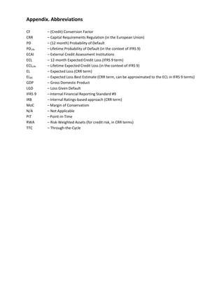 IRB and IFRS 9 credit risk models - consistent (re)implementation | PDF