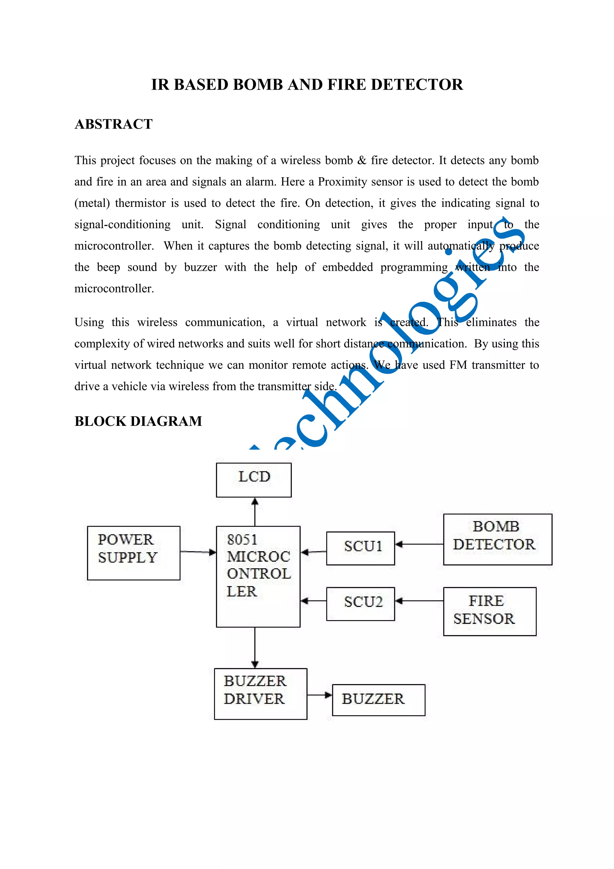Ir based bomb and fire detector | DOC