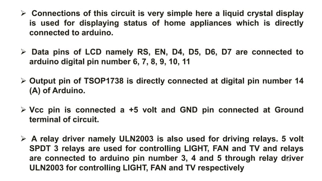 IR BASED HOME AUTOMATION USING ARDUINO UNO | PPTX | Radio Control ...