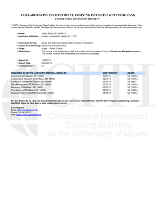 Irb certification | PDF