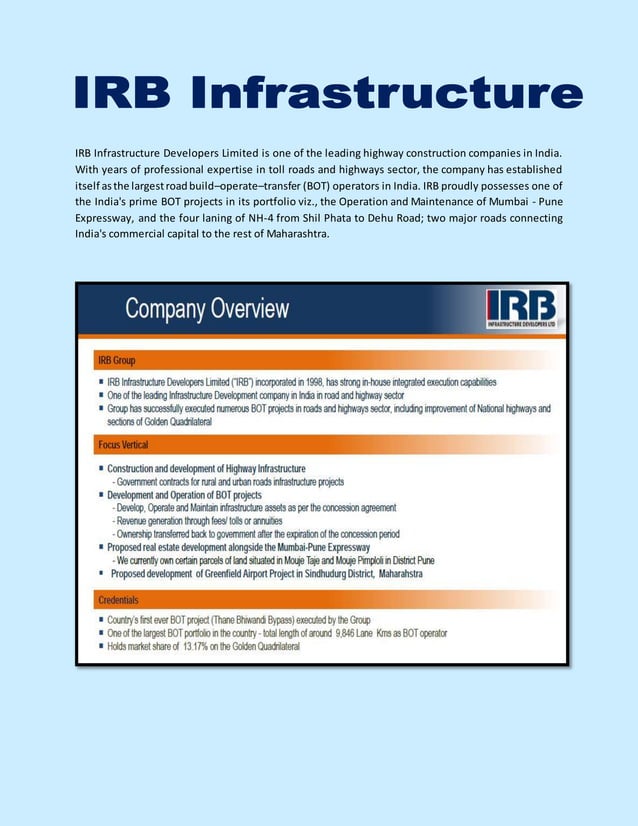 Irb infrastructure overview | DOCX