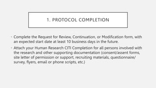 IRB Review and Aproval Process and ongoing mointoring of safety data ...
