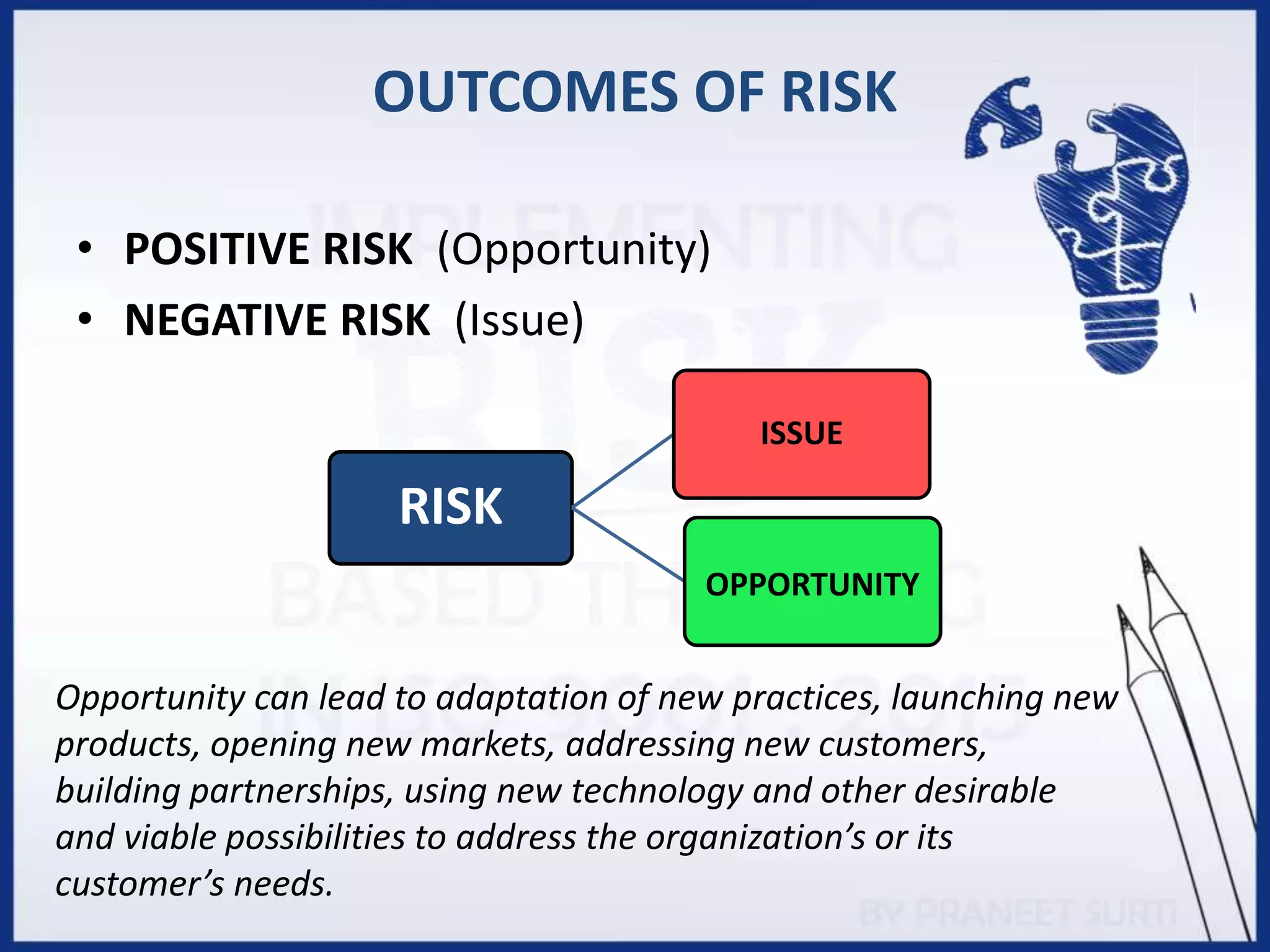 Implementing Risk Based Thinking in HLS OF ISO 9001:2015 - Praneet ...