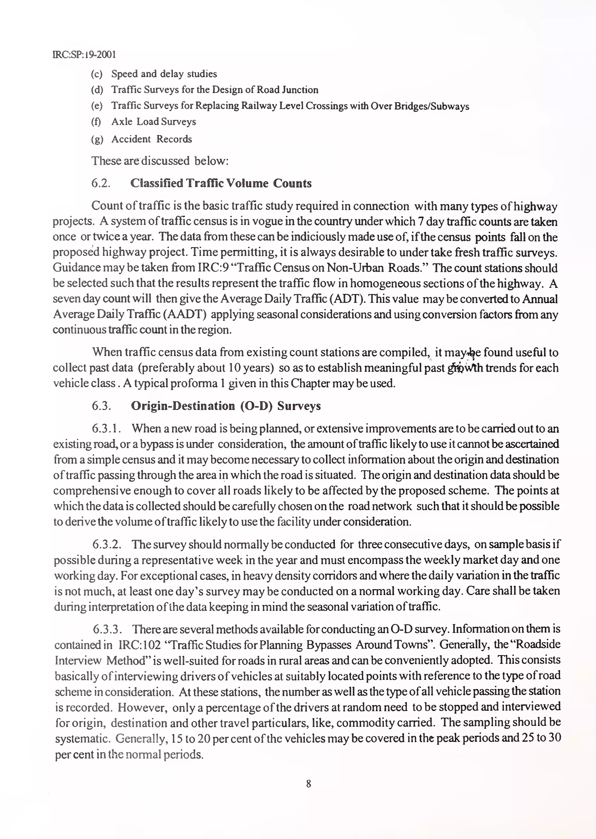 IRC.SP.19-2001 - MANUAL FOR SURVEY, INVESTIGATION AND PREPARATION OF ...