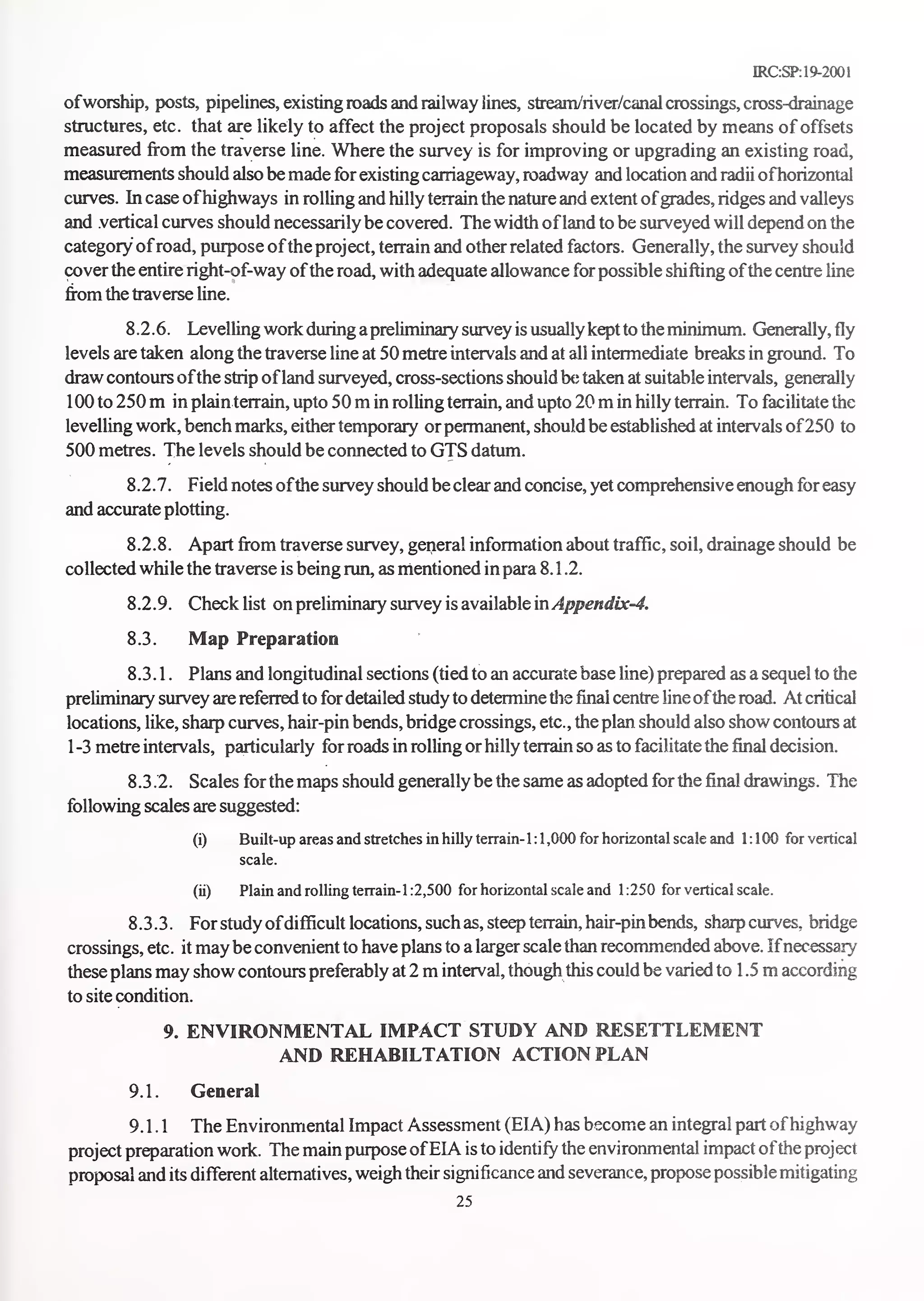 IRC.SP.19-2001 - MANUAL FOR SURVEY, INVESTIGATION AND PREPARATION OF ROAD PROJECTS | PDF