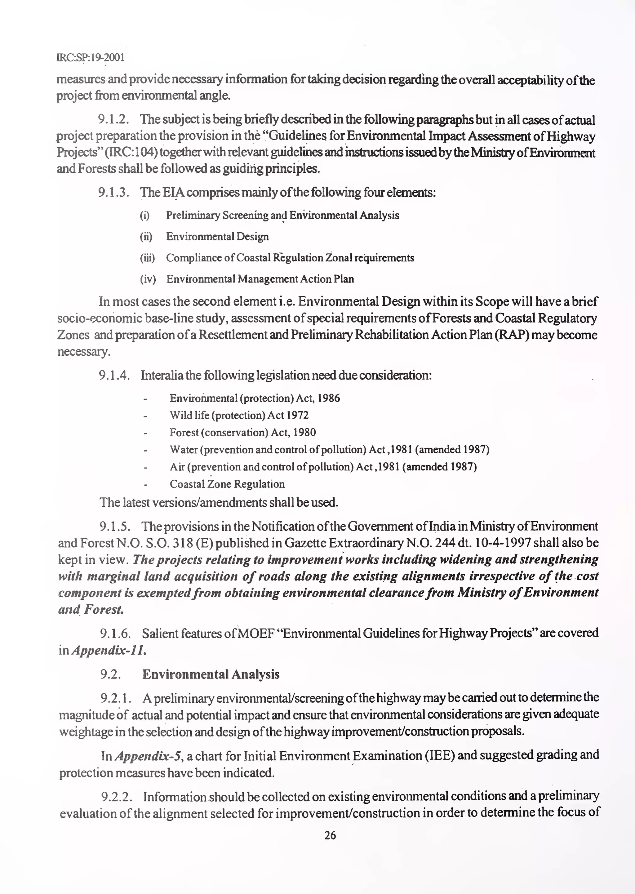 IRC.SP.19-2001 - MANUAL FOR SURVEY, INVESTIGATION AND PREPARATION OF ROAD PROJECTS | PDF