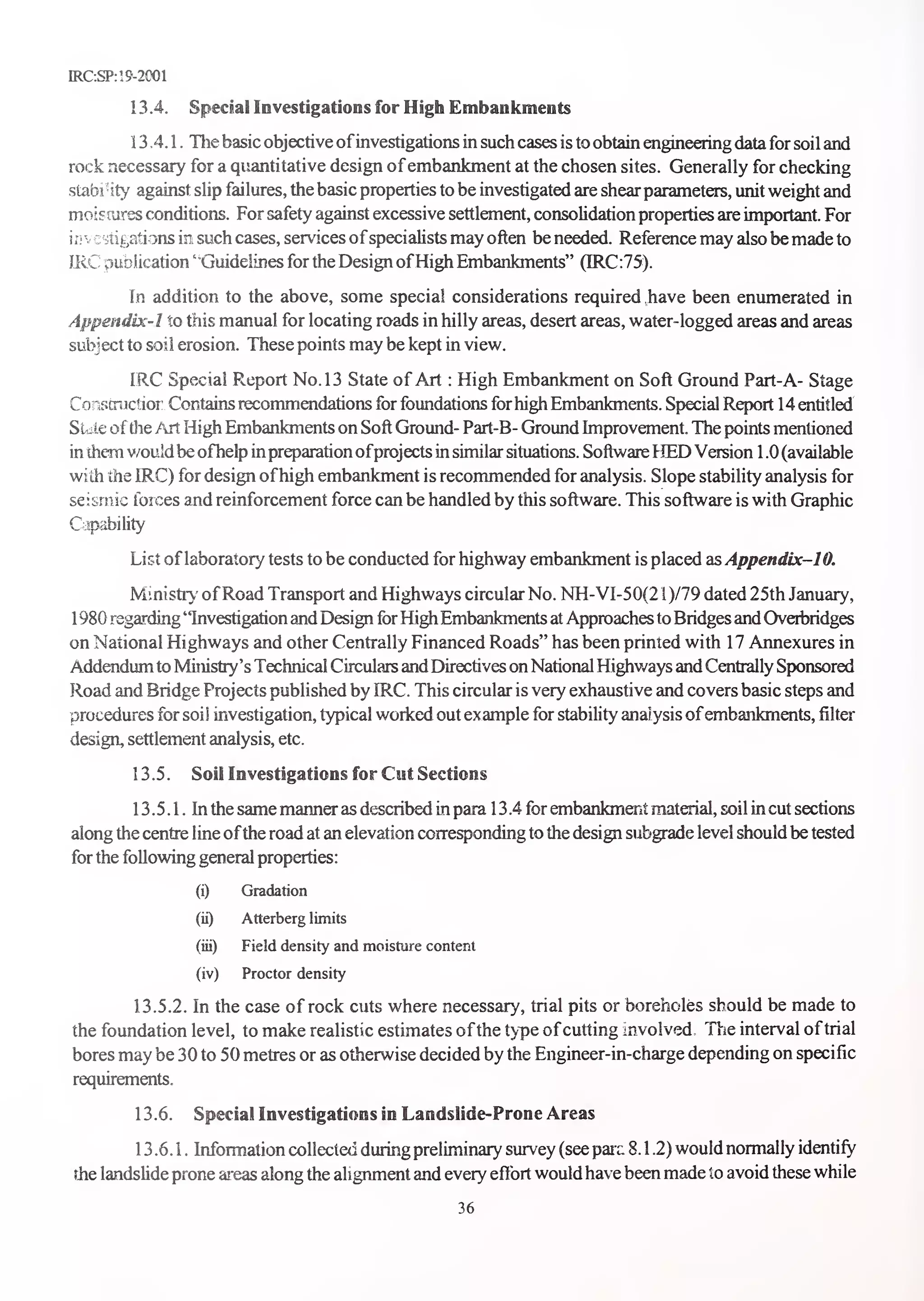 IRC.SP.19-2001 - MANUAL FOR SURVEY, INVESTIGATION AND PREPARATION OF ROAD PROJECTS | PDF